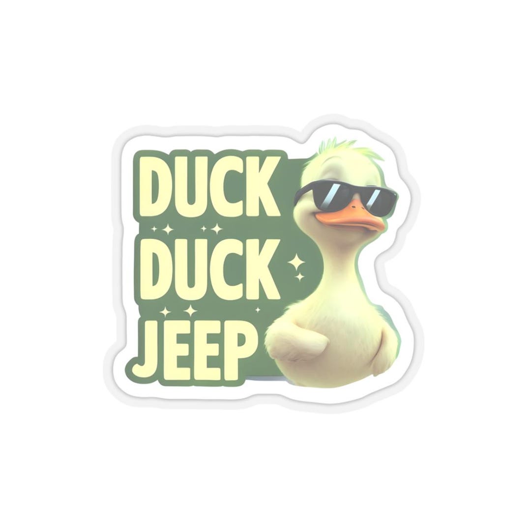 Quirky Duck Duck Jeep Stickers - Fun Car Decor, Laptop Accessories ...
