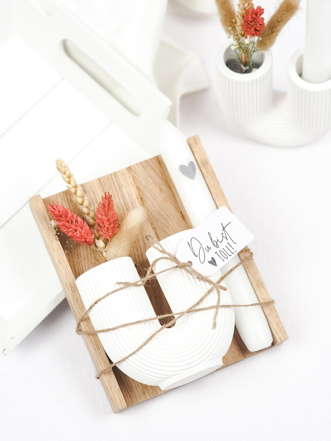 Geschenkset Raysin Vase mit Kerze Mitbringsel - Etsy.de