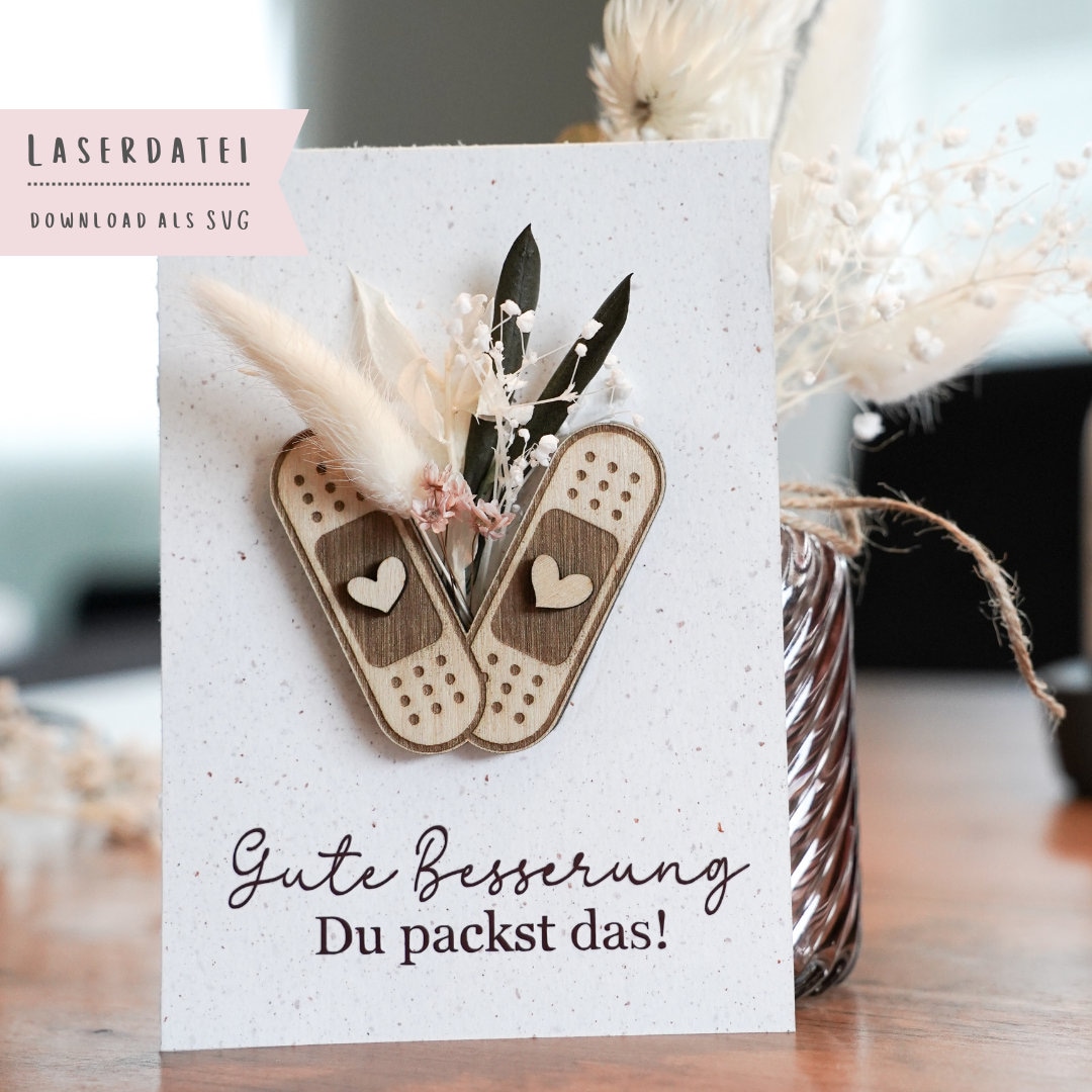 Get Well Soon Plaster Plotter and Laser File SVG Digital Download - Etsy