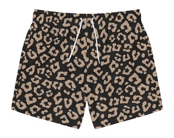 Leopard Print Swim Trunks - Etsy