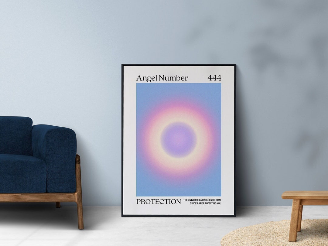 Angel Number 444, Aura Energy Poster, Spiritual Aura Posters Gradient ...