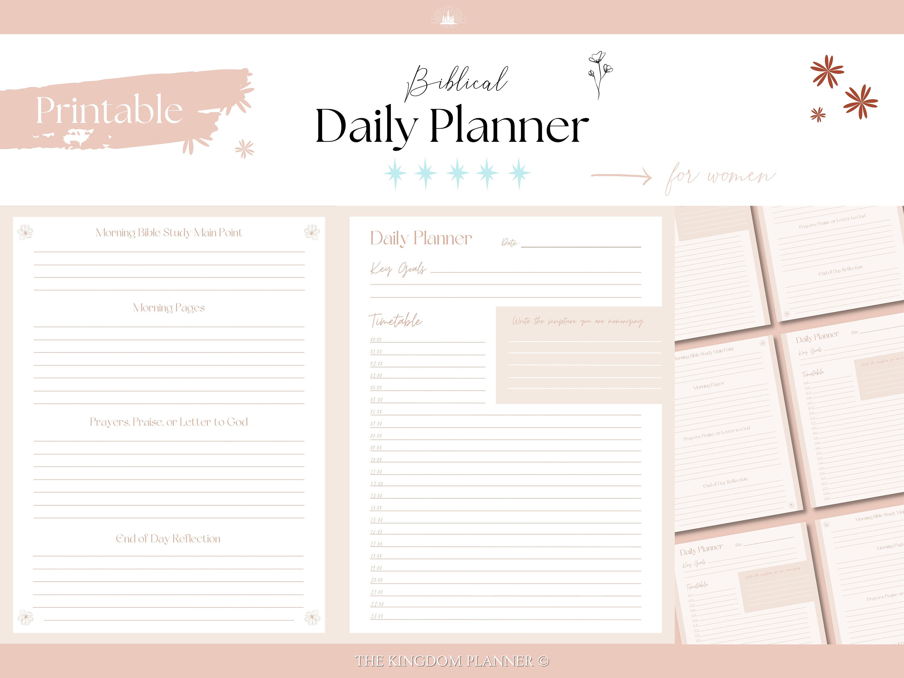 Daily Planner Printable Schedule Biblical Hourly Planner Day Planner ...