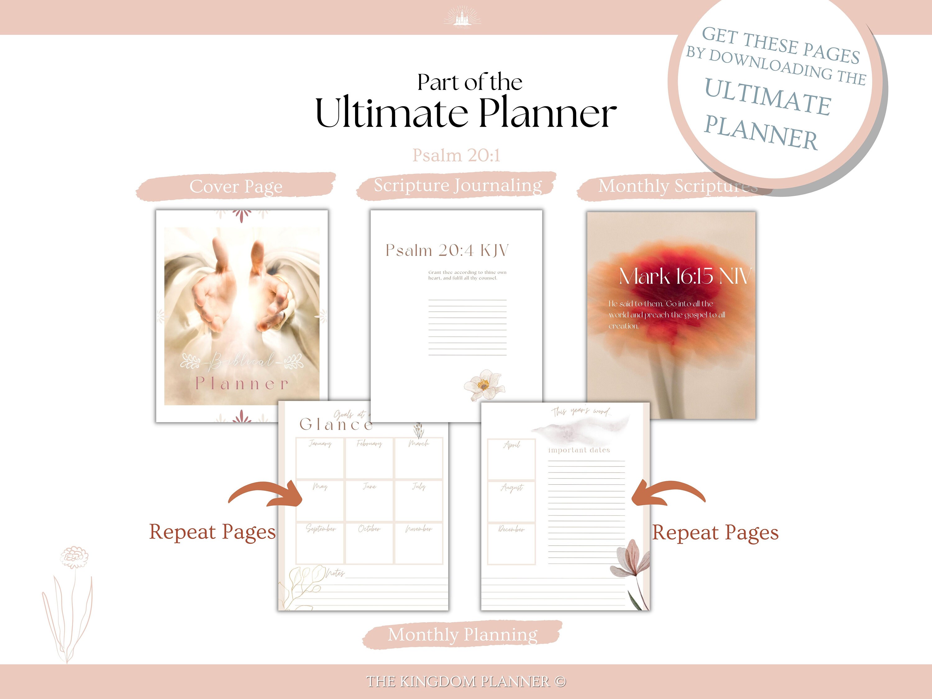 Daily Planner Printable Schedule Biblical Hourly Planner Day Planner ...
