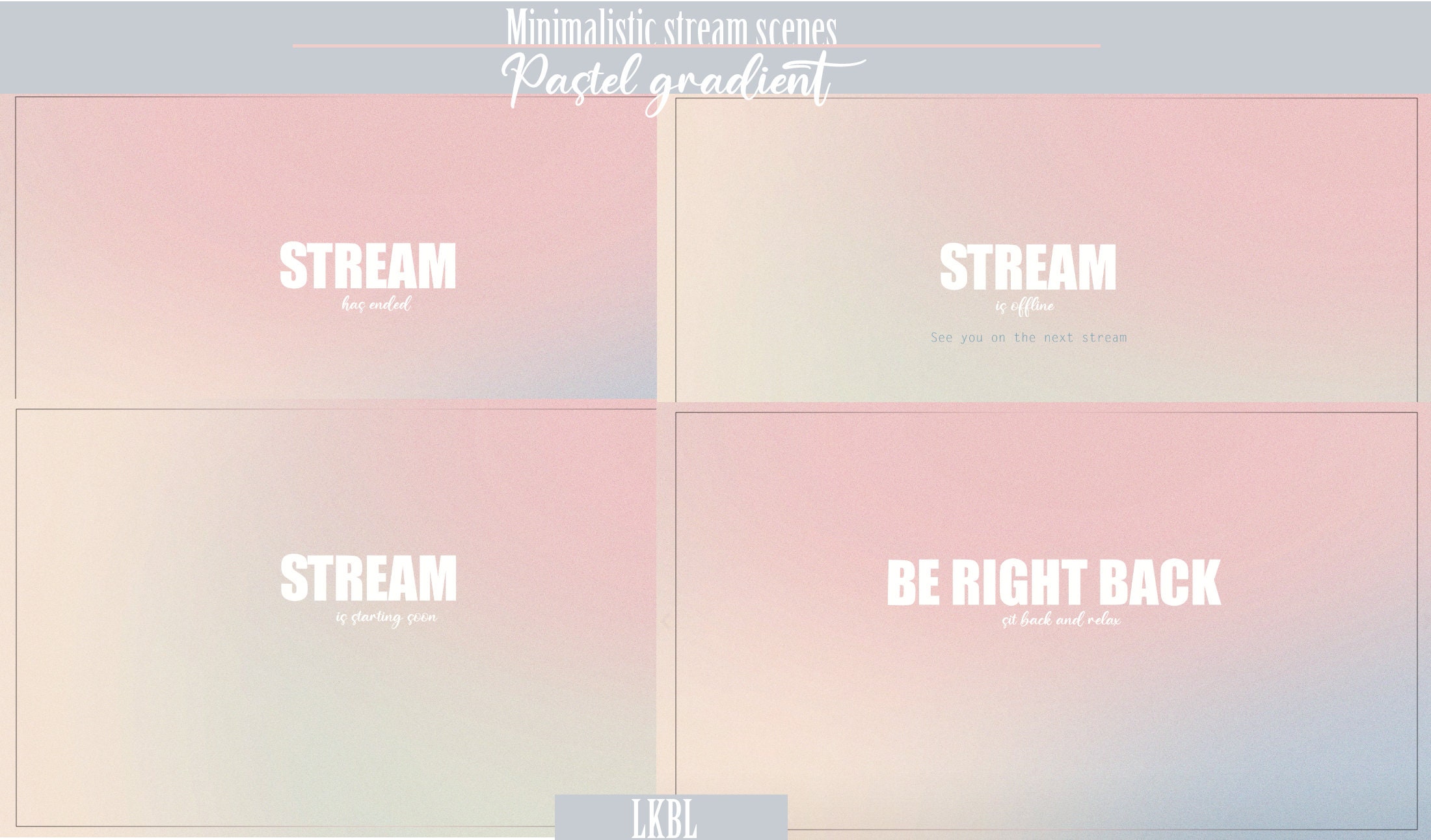 Minimalistic Animated Pastel Gradient Stream Scenes / Cute / Simple ...