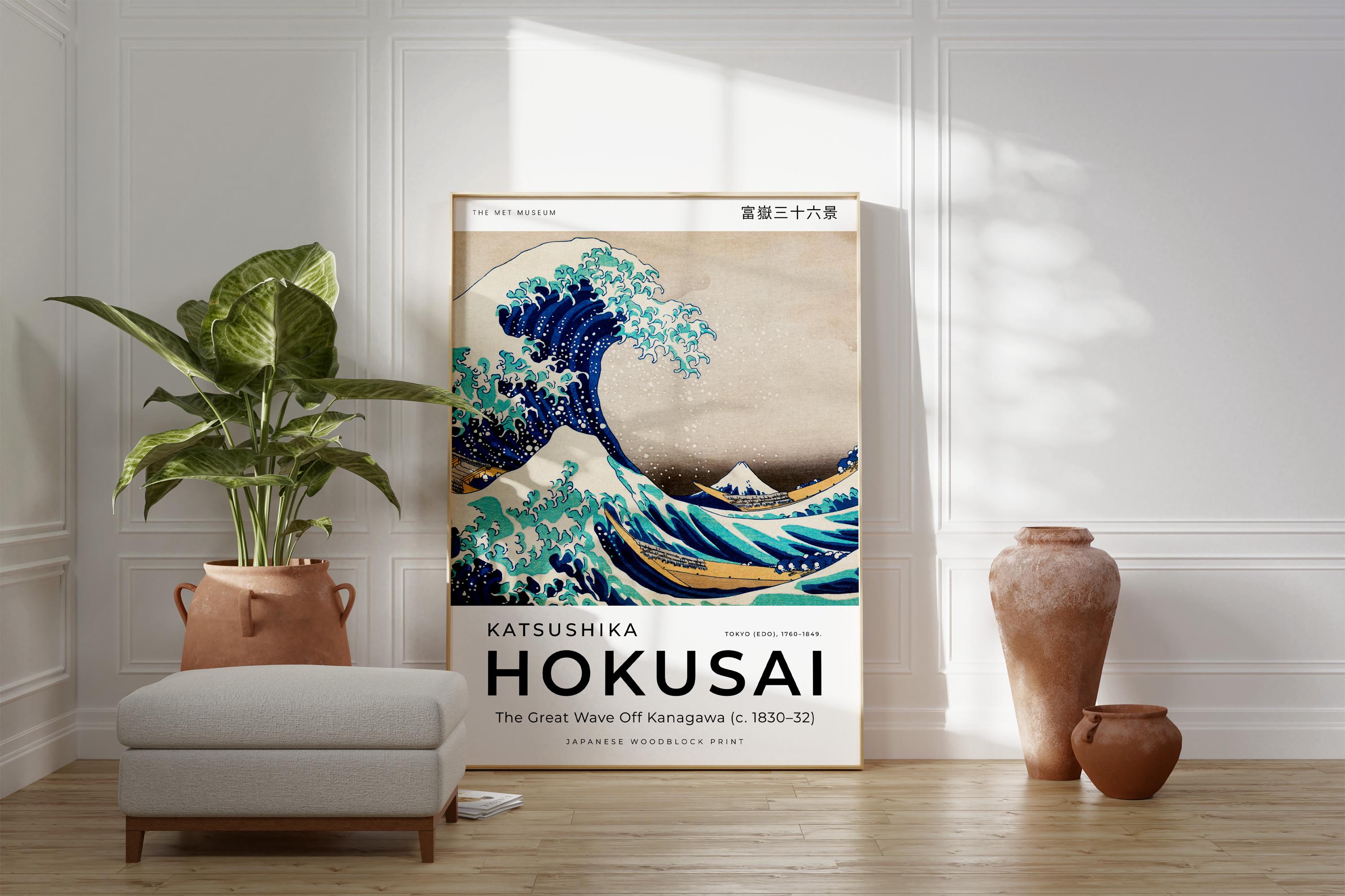 Japanese Wall Art, the Great Wave off Kanagawa, Japanese Woodblock Art ...