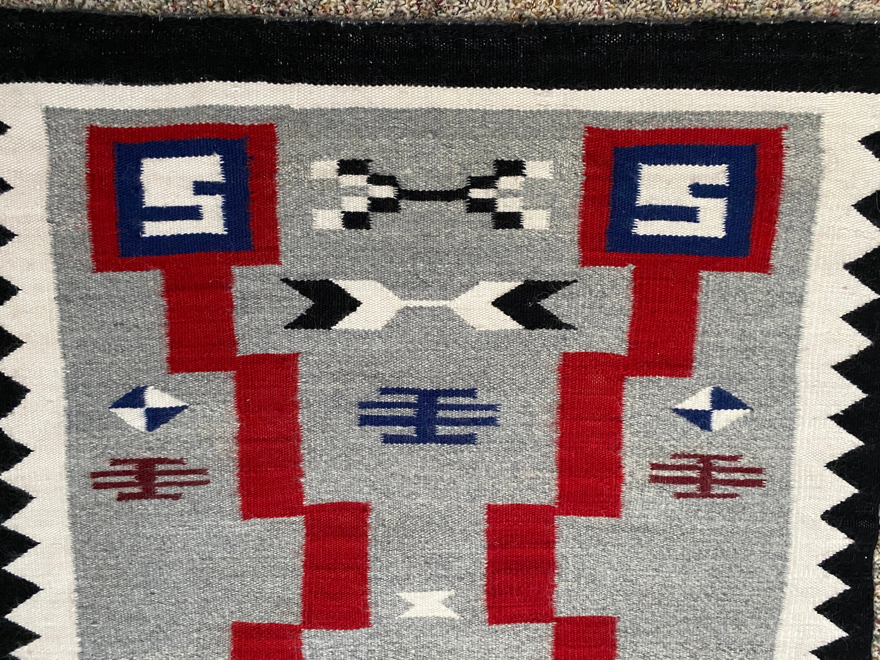 Vintage Storm Pattern Navajo Rug - Etsy