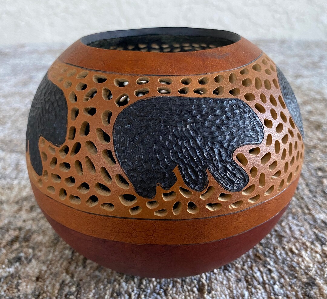Carved Bears Gourd Art Debbie Skelly - Etsy