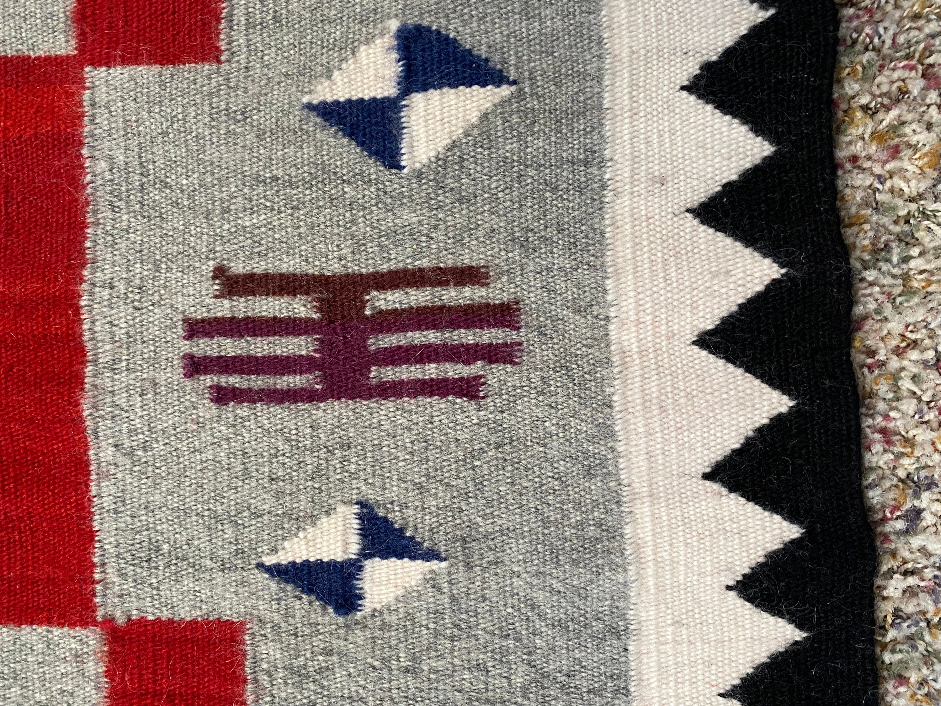 Vintage Storm Pattern Navajo Rug - Etsy