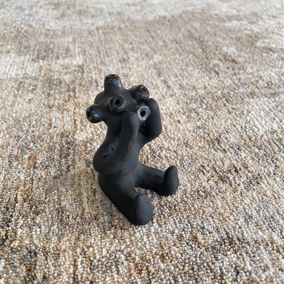 Dorothy and Paul Gutierrez Santa Clara Black Pottery Mudhead Figure - Etsy
