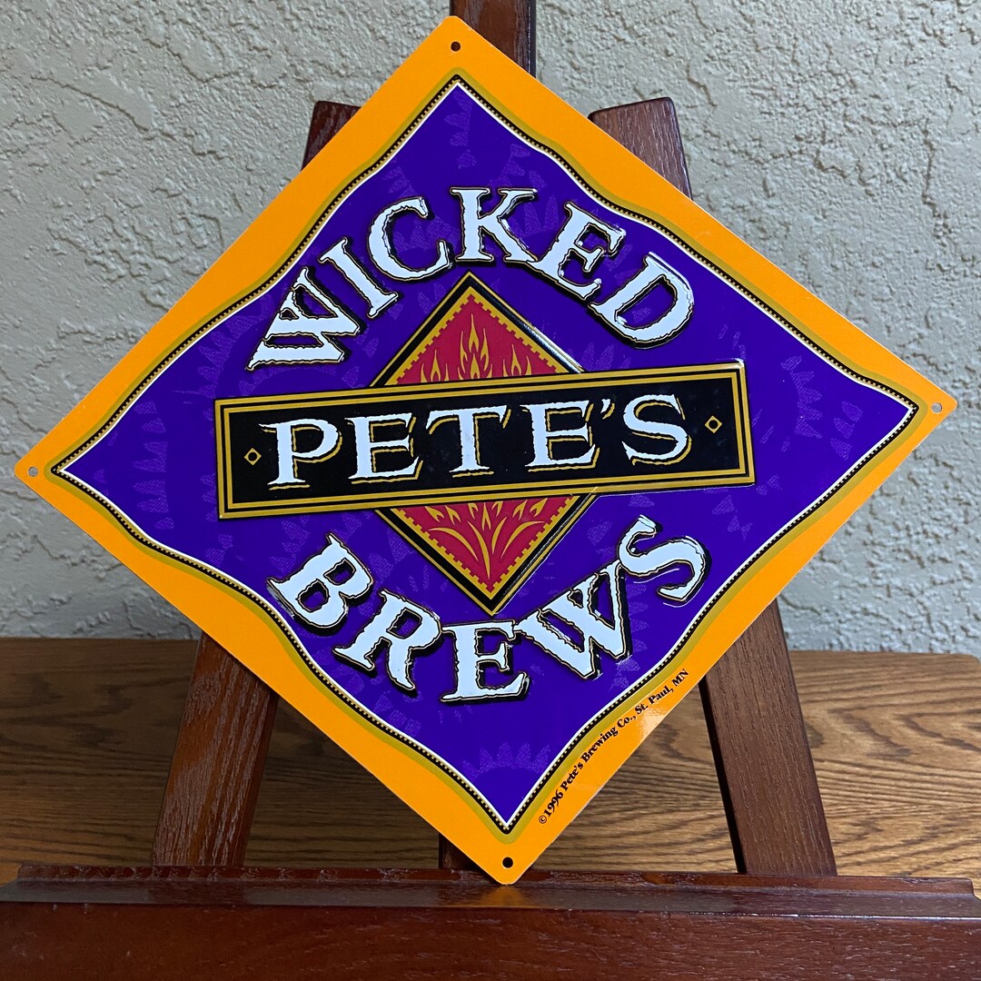 Vintage 1996 Pete's Wicked Ale Metal Beer Sign - Etsy