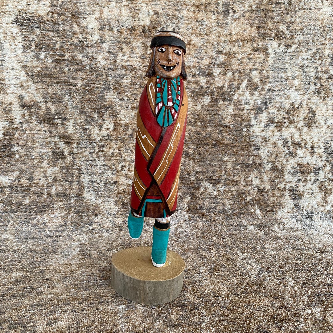 Native American Hand Carved Clown Figure - Etsy
