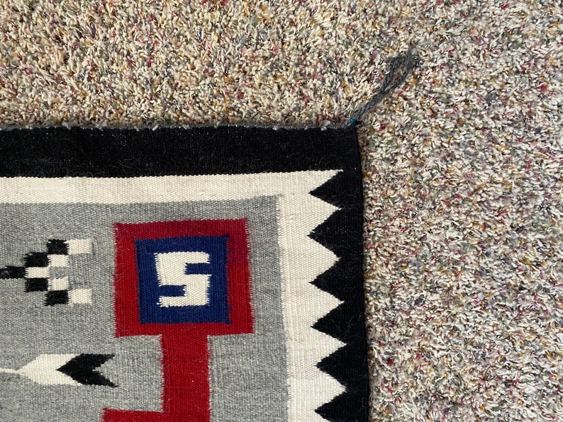 Vintage Storm Pattern Navajo Rug - Etsy