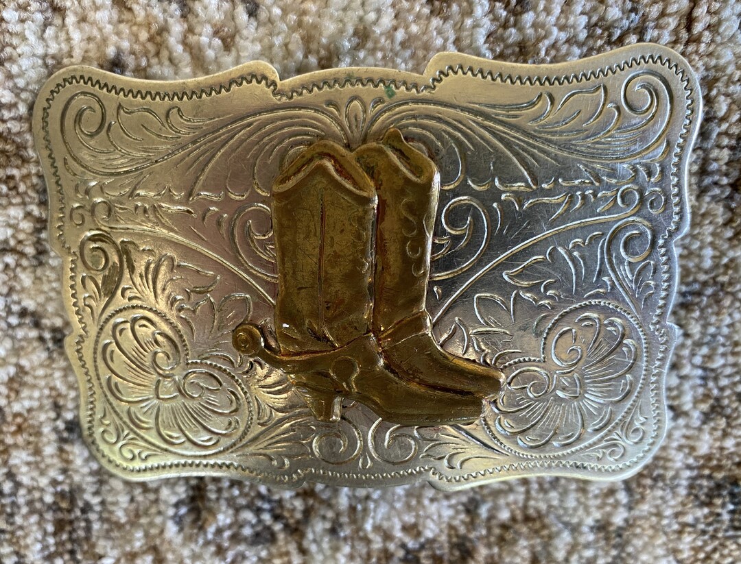 Vintage Chambers Cowboy Boots Belt Buckle - Etsy