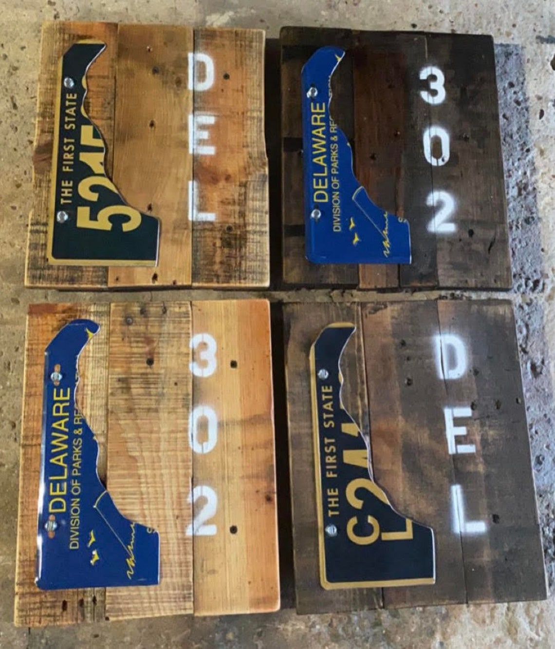 Pallet Wood Delaware License Plate Cutout - Etsy