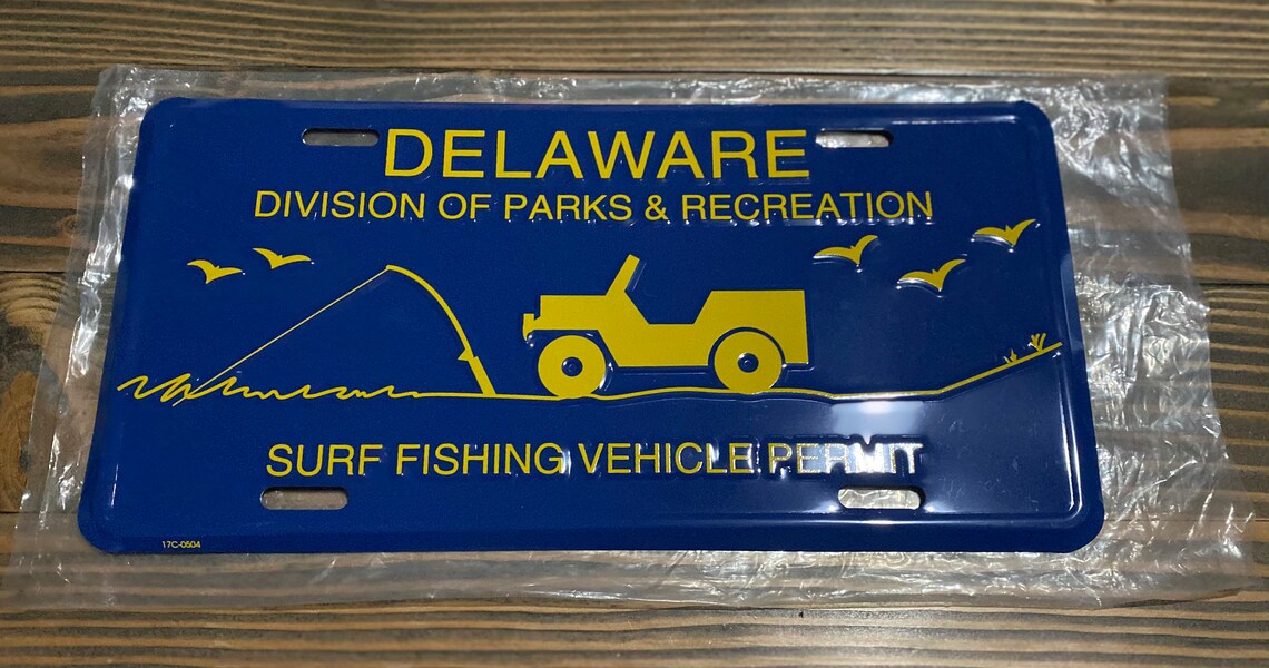Delaware Surf Fishing License Plate Tag - Etsy
