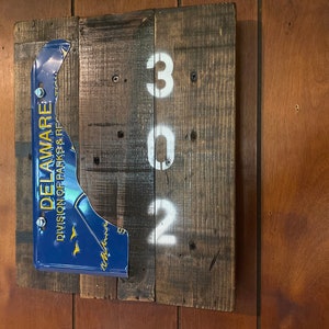 Pallet Wood Delaware License Plate Cutout - Etsy