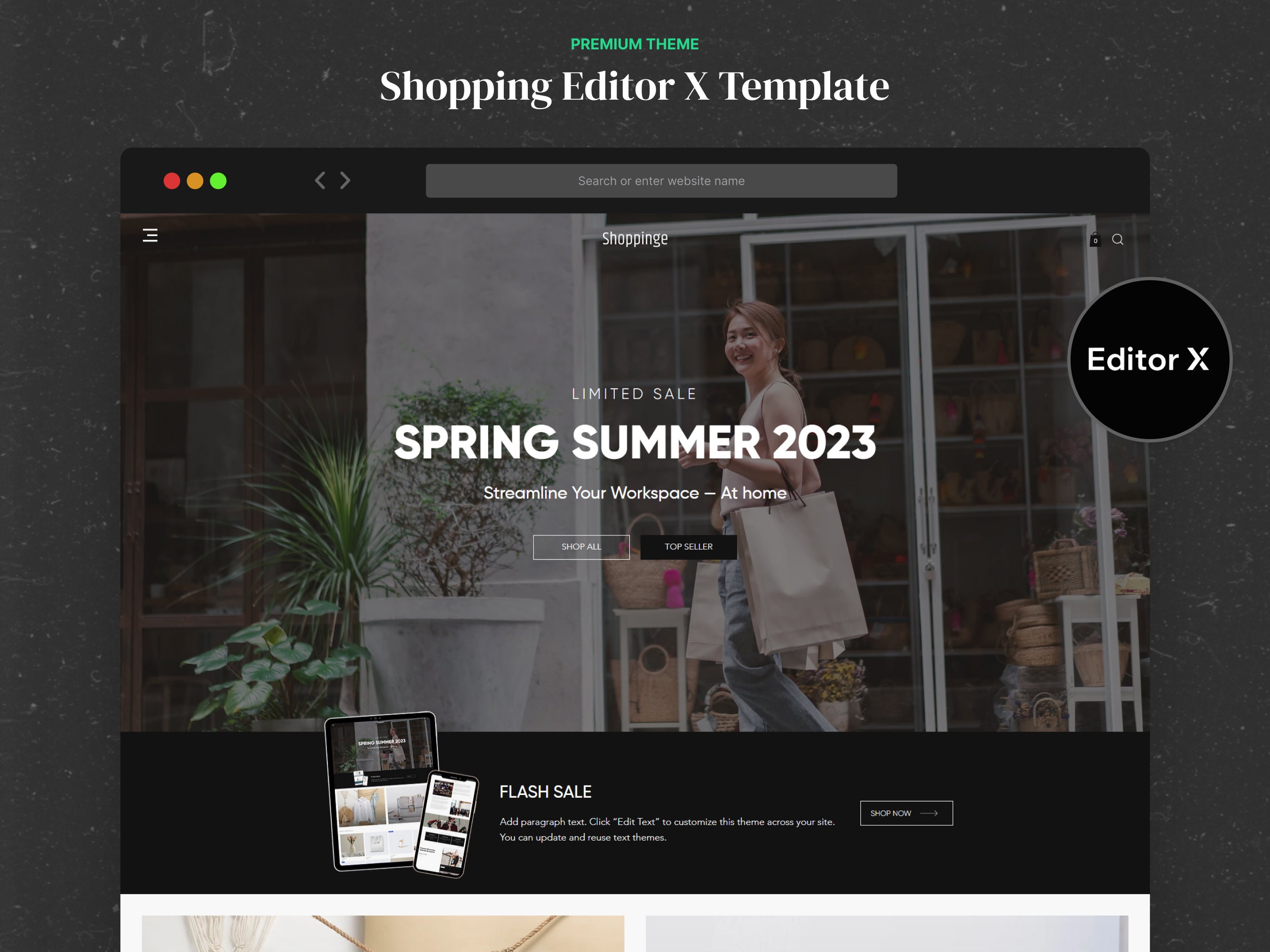Editor X Website Template, Shopping Editor X Template, Editor X ...