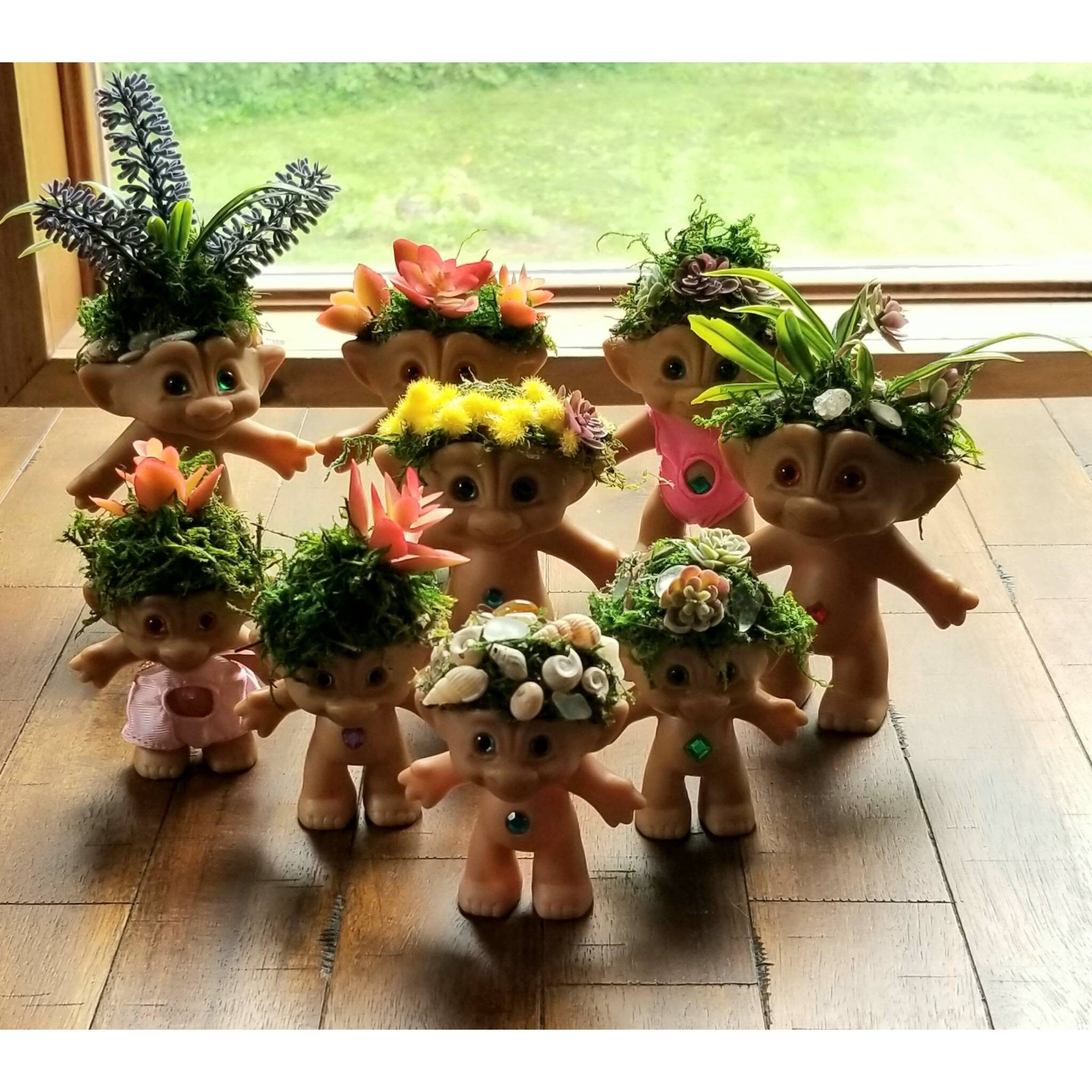 Upcycled Treasure Troll Doll Figurine Succulent Planters Made - Etsy