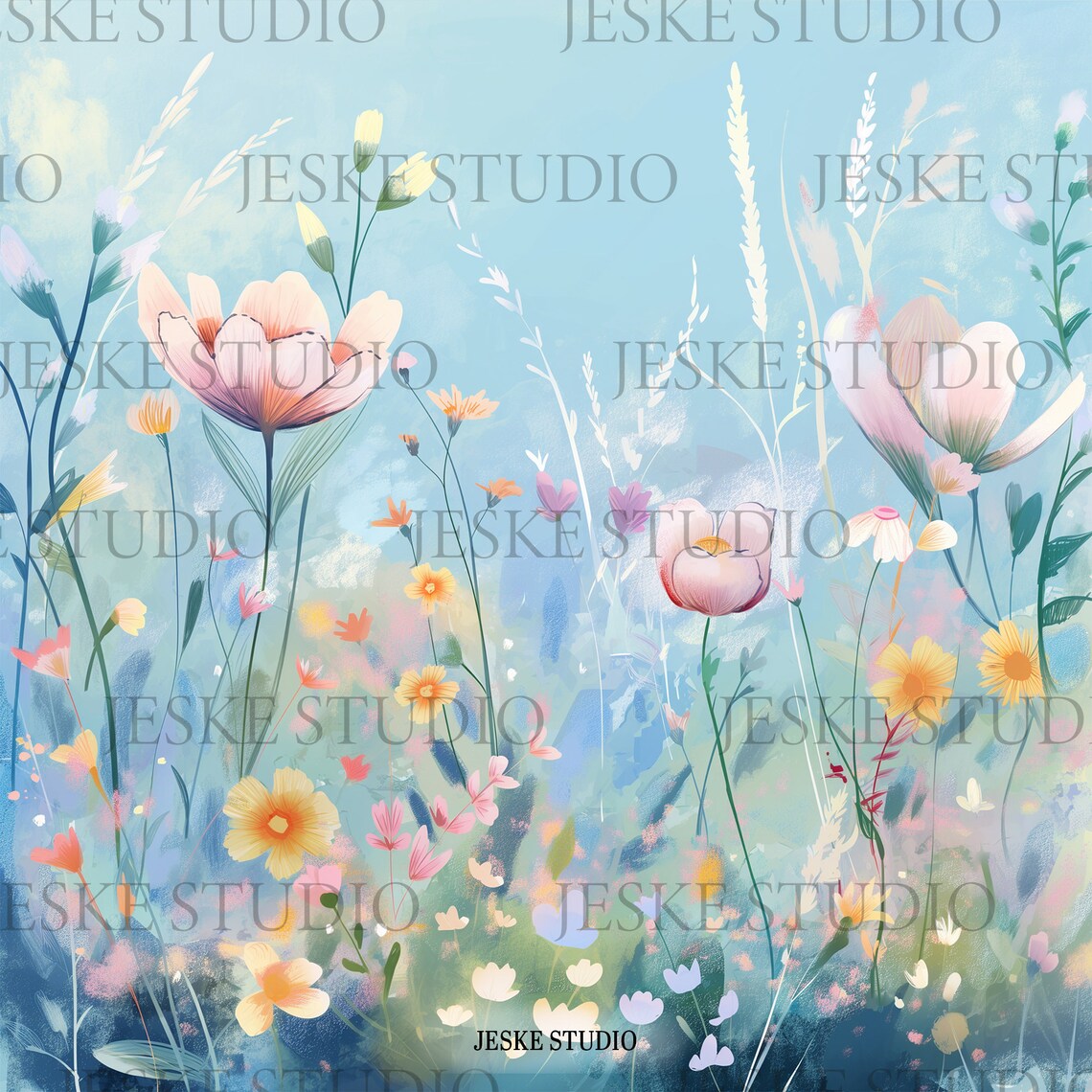 Top Illustrated Digital Spring Flowers in JPG Scrapbook Junk Journal ...