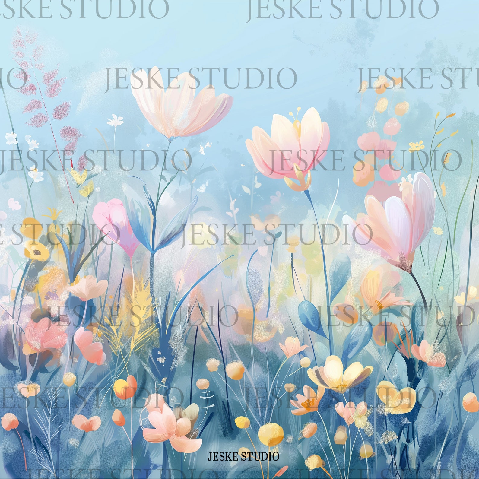 Top Illustrated Digital Spring Flowers in JPG Scrapbook Junk Journal ...