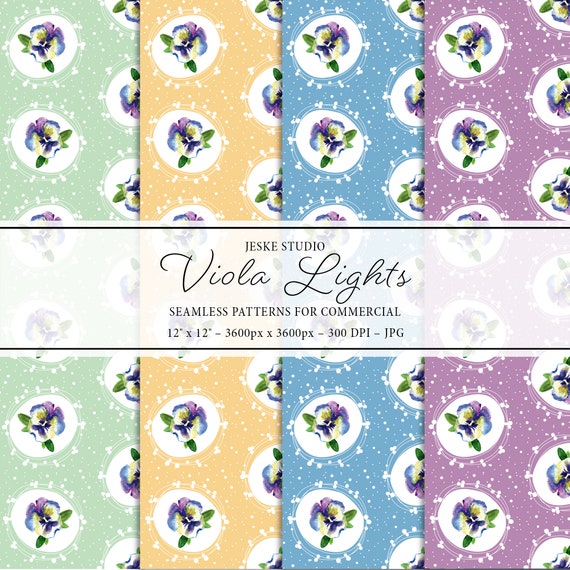 Viola Lights Digital Paper Seamless Patterns Fabric - Etsy
