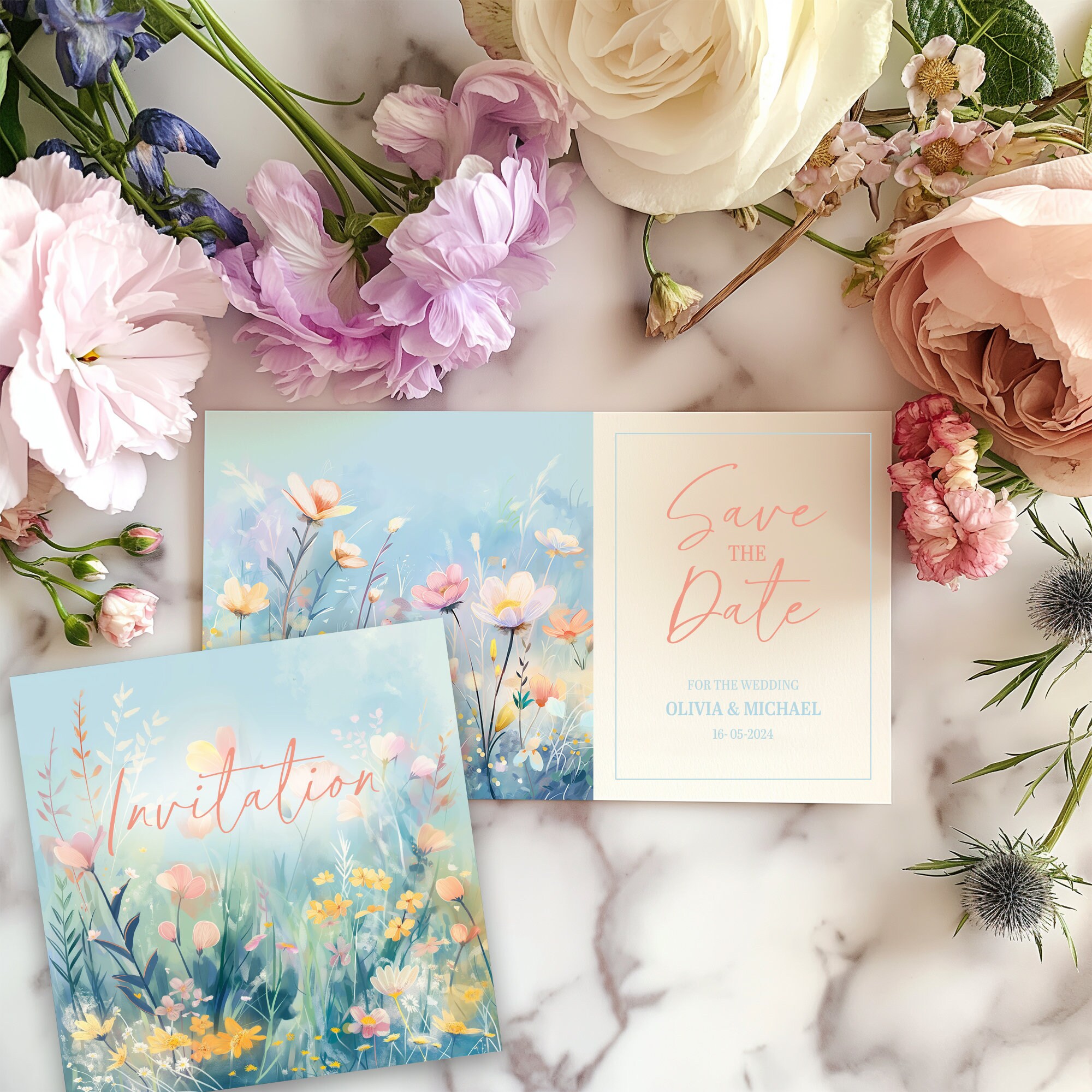 Top Illustrated Digital Spring Flowers in JPG Scrapbook Junk Journal ...