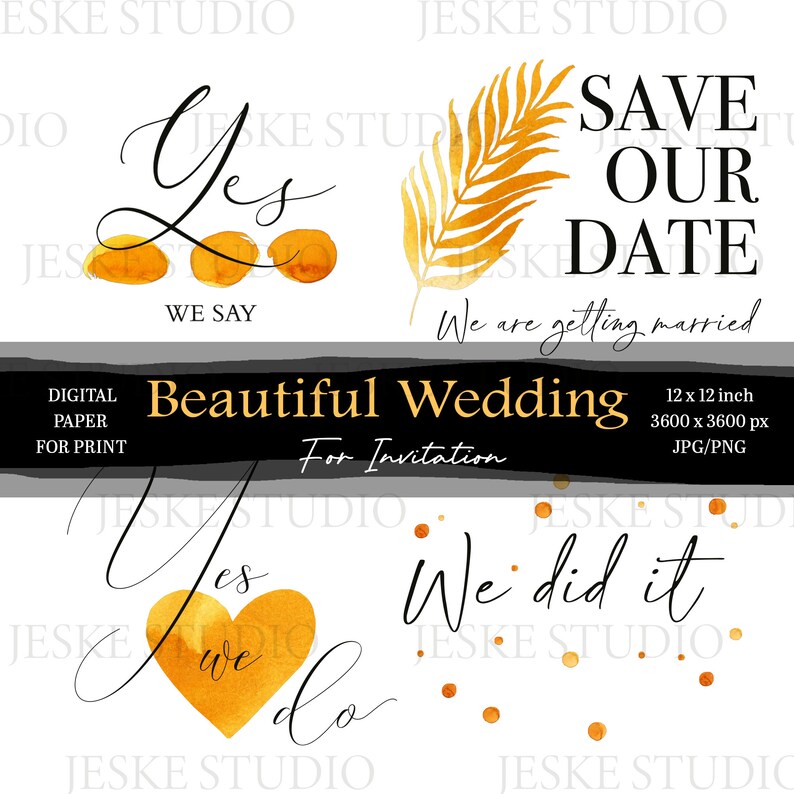 Digital Template Wedding PNG JPG Wedding Invitation Sticker - Etsy