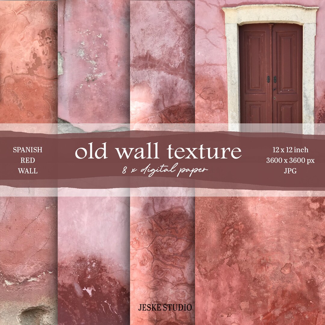 Top Red Spanish Wall as Digital Papers for Scrapbooking JPG DIY ...