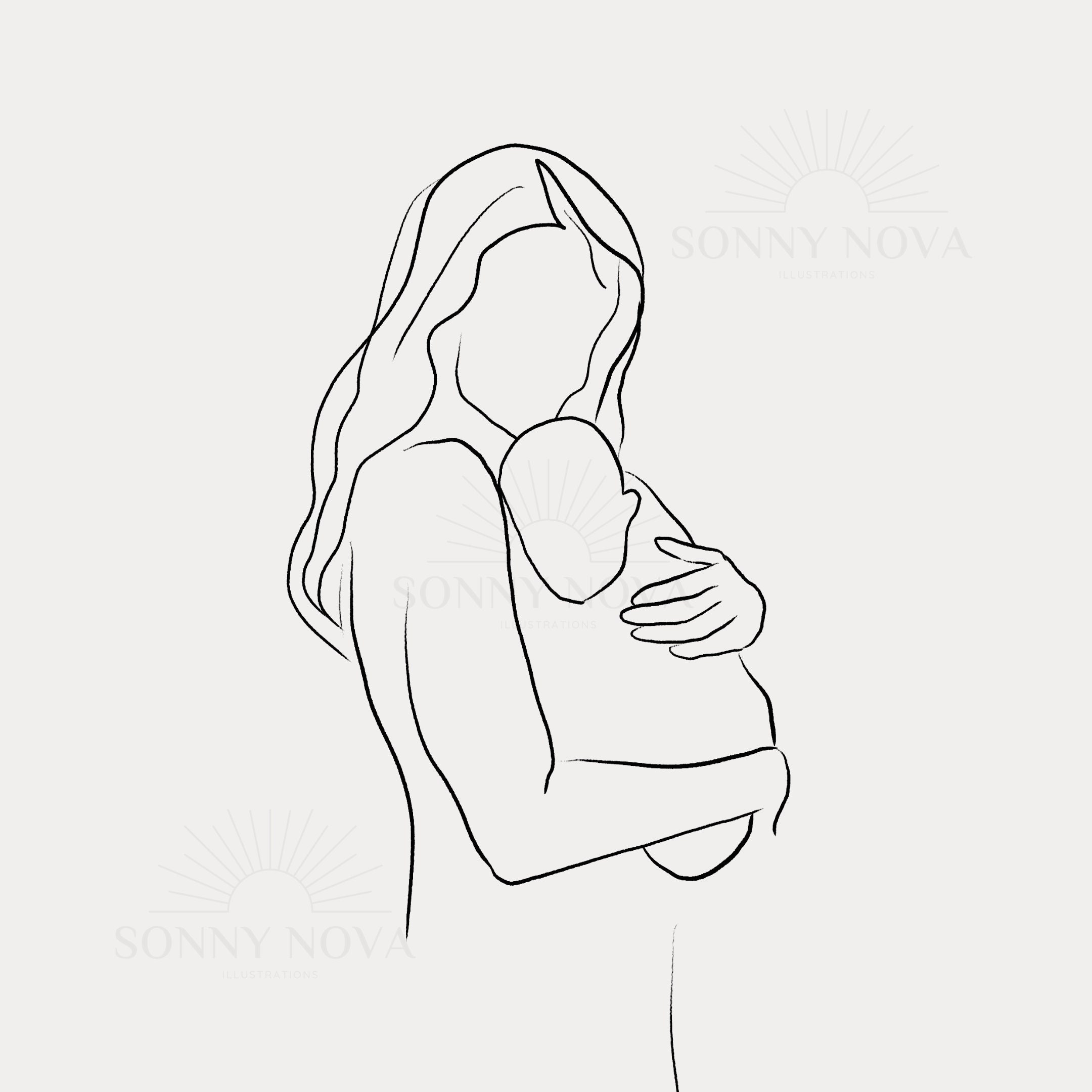 Women Giving Birth Drawing
