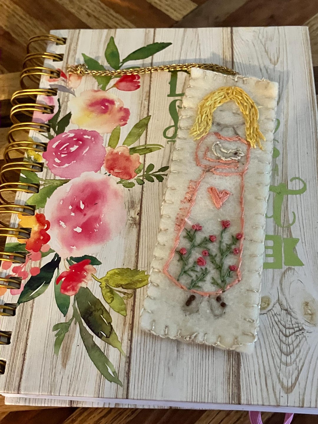 Hand Embroidered Bookmark, Lilipopo Girl and Dove, Book Lover Gift - Etsy