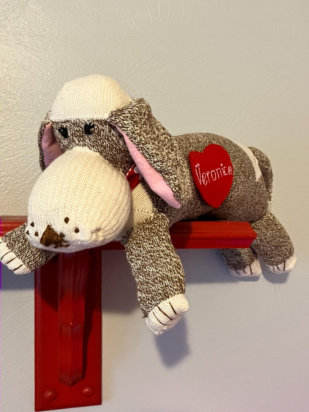 Classic Sock Puppy, Embroidered Face, Signature Heart, Custom Name ...