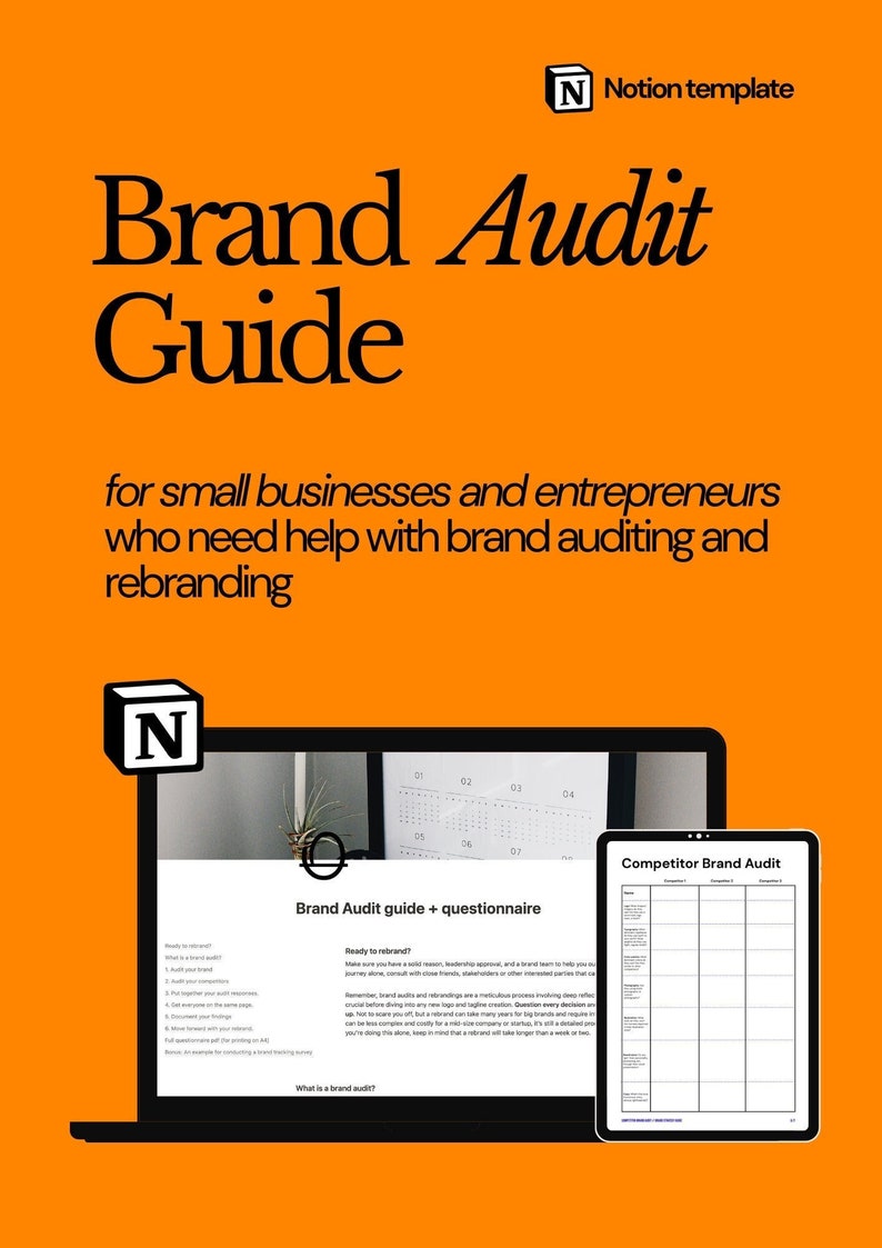 Brand Audit Template Questionnaire & Guidebook | Notion Template - Etsy
