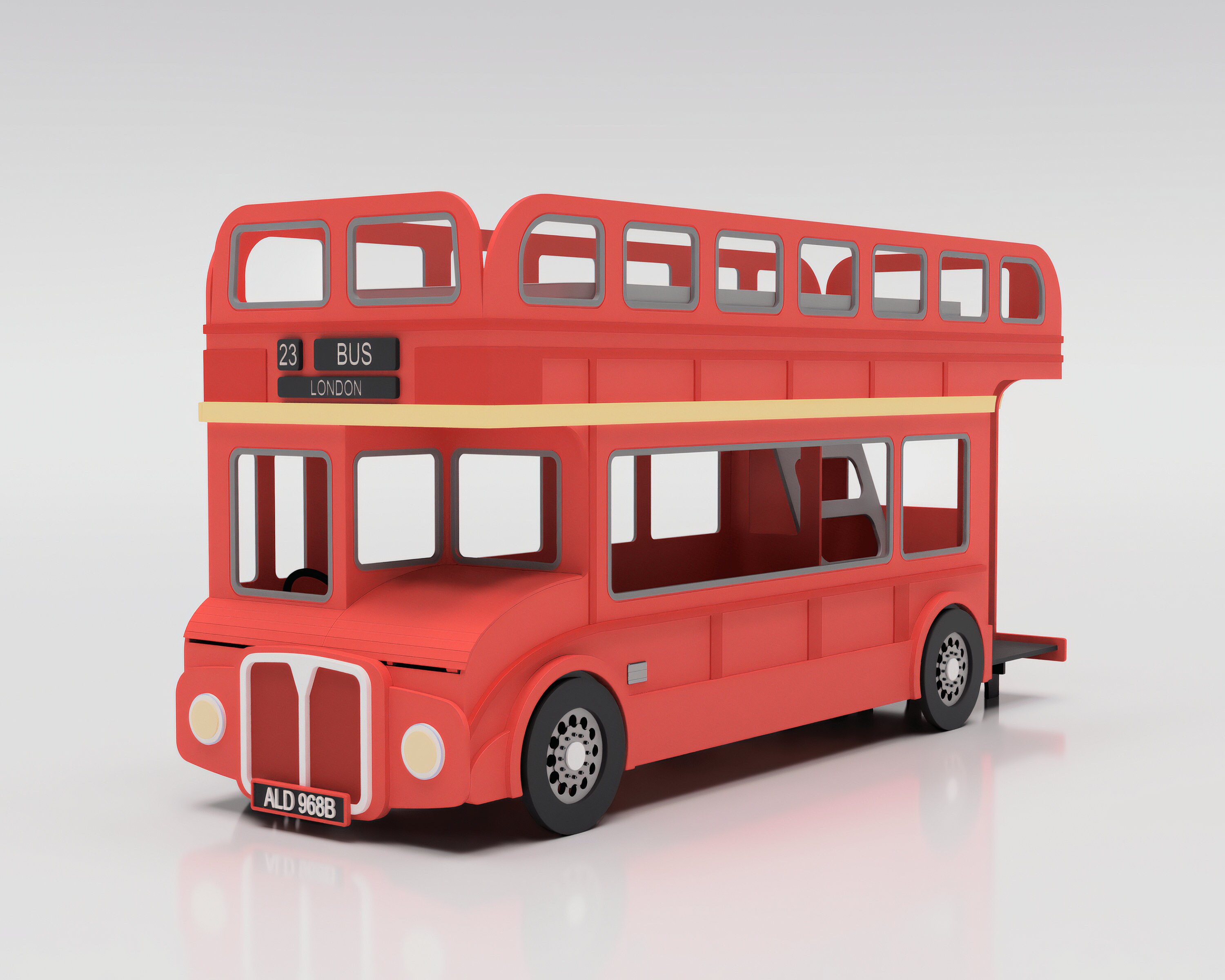 London Bus Bed for Kids 1900x900 Mm. Plans, Models for Cnc Milling ...