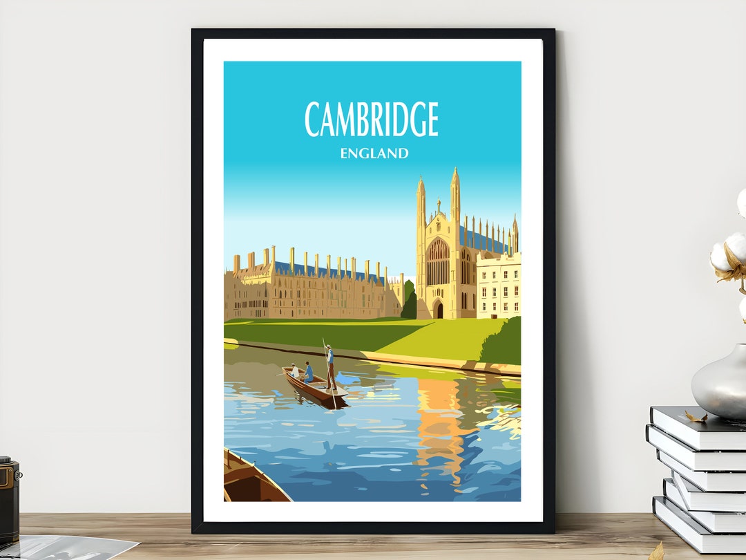 Cambridge Travel Poster, England King College, Premium Matte Paper ...