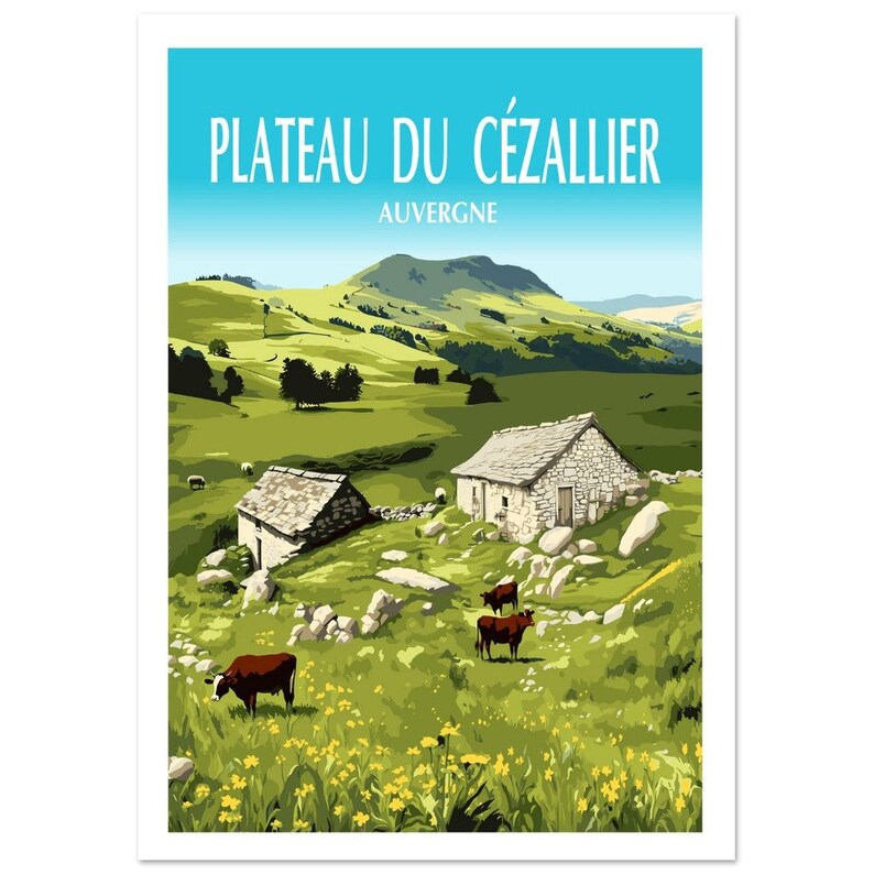 Poster Massif/ Plateau Du Cezallier, Issoire, Massif Central, Buron ...