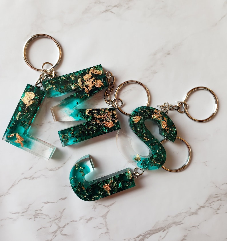 Custom Resin Letter Keychain - Etsy