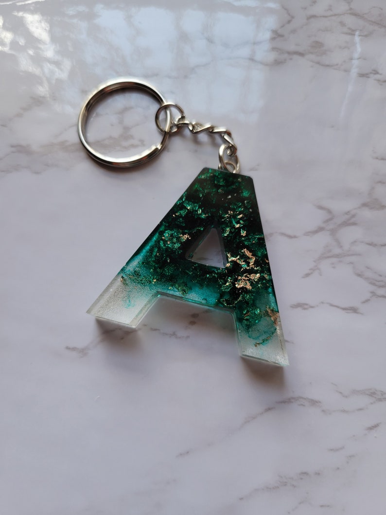 Custom Resin Letter Keychain - Etsy