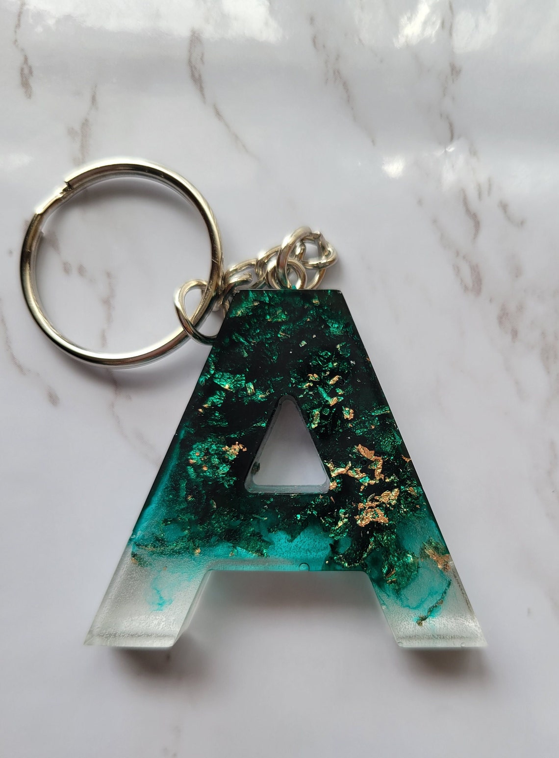 Custom Resin Letter Keychain - Etsy