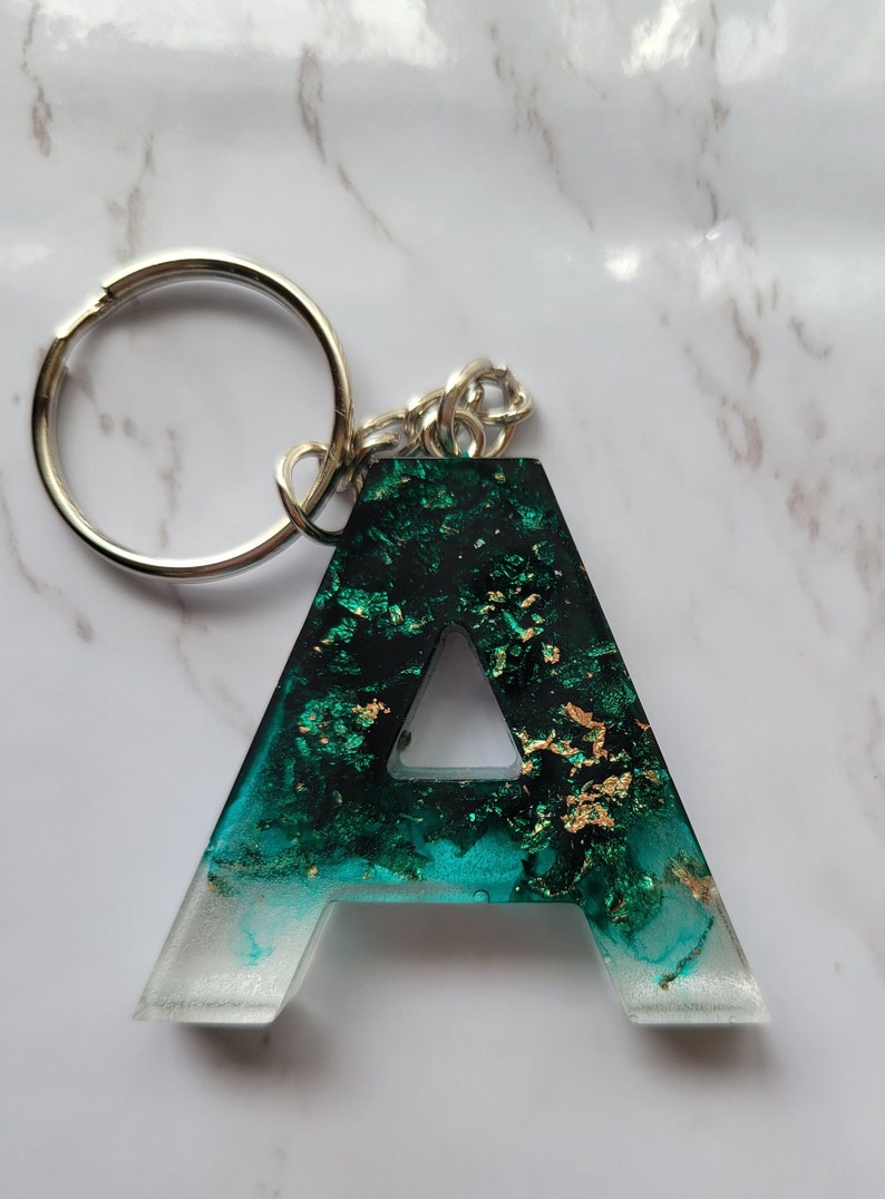 Custom Resin Letter Keychain - Etsy