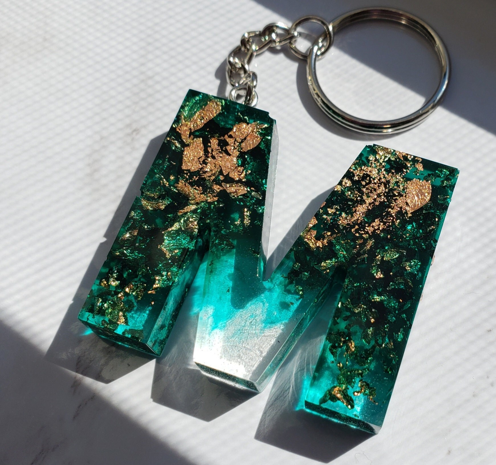 Custom Resin Letter Keychain - Etsy