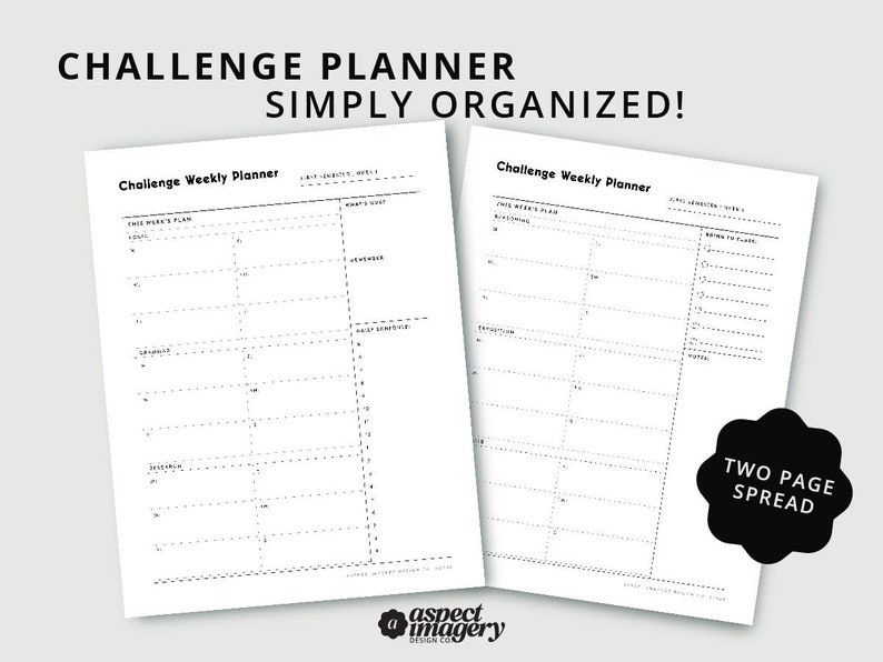 Challenge Planner, Homeschool Planner, Classical Conversations Planner ...