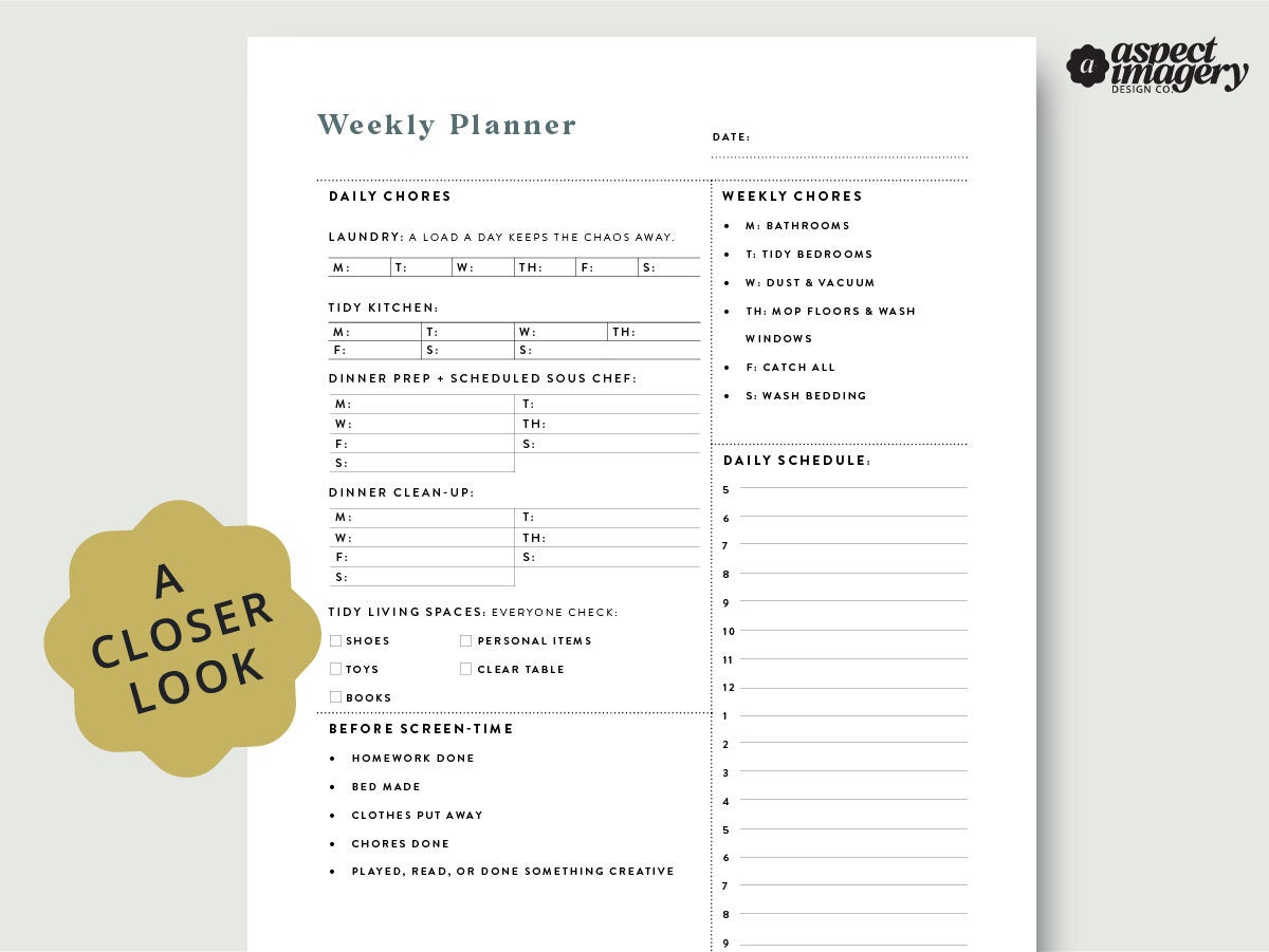 Simple Planner, Daily Routine Made Easy, Weekly Chores and Tasks ...