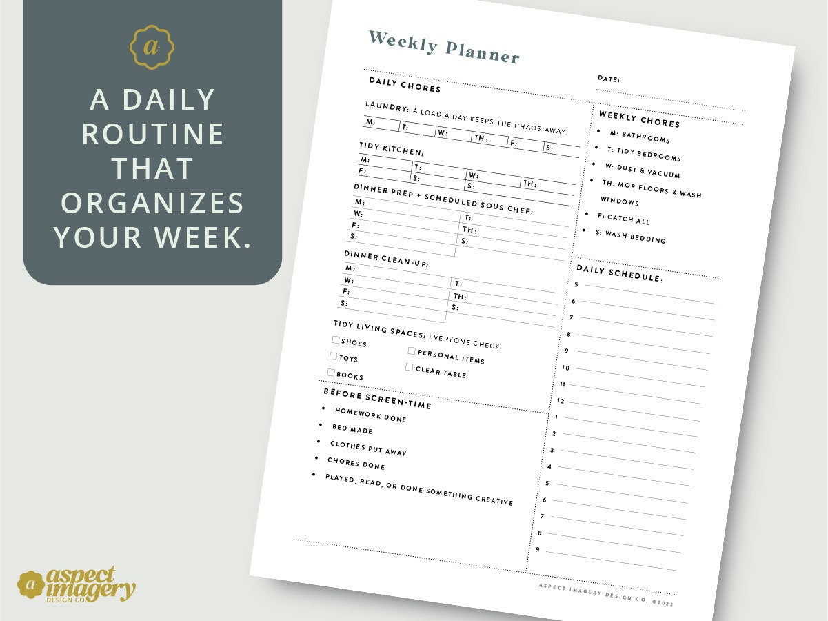 Simple Planner, Daily Routine Made Easy, Weekly Chores and Tasks ...