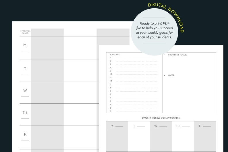 Printable Homeschool Planner Page - Simple Calendar, Minimalist ...