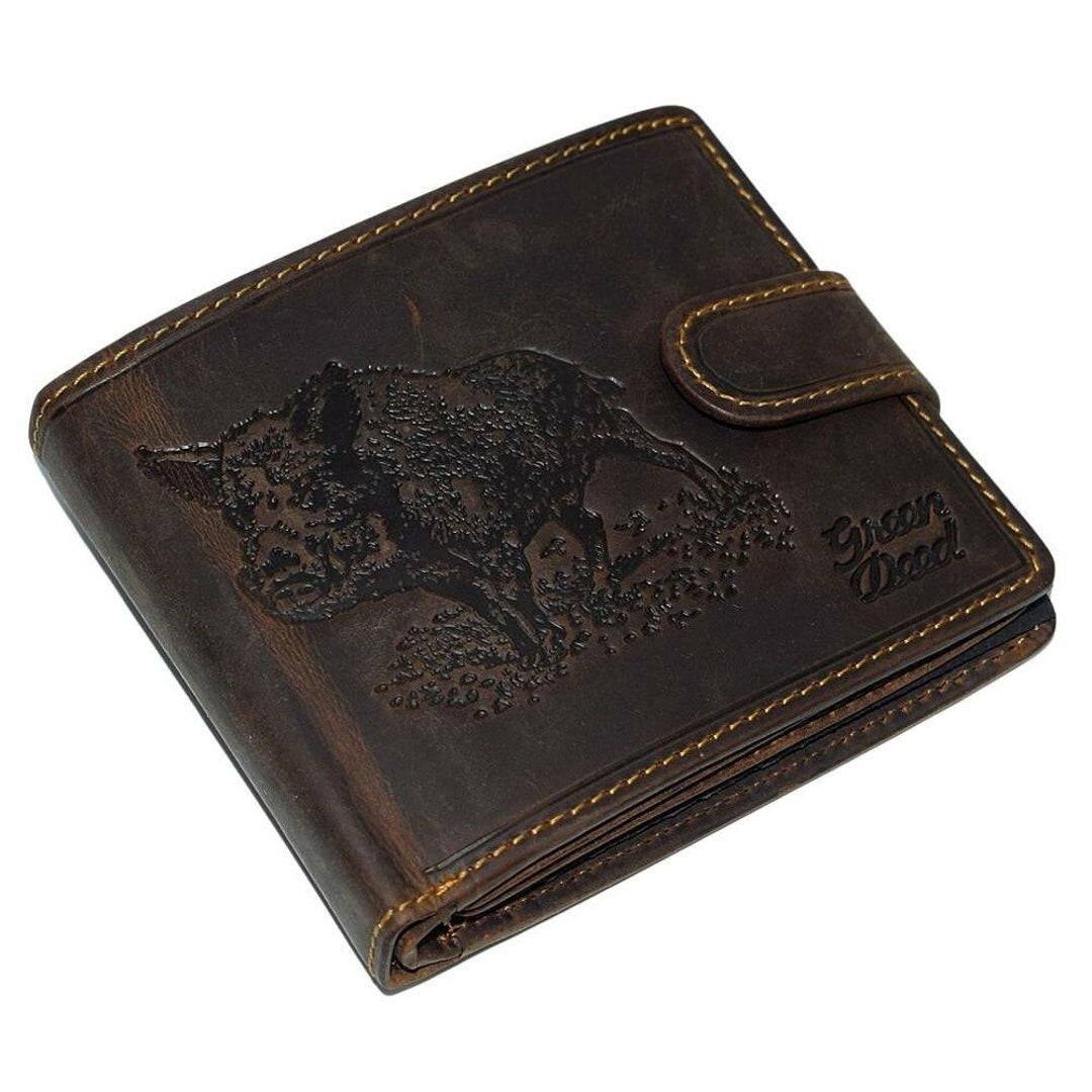 Real Leather Wallet Wild Boar, Gift for Hunters, Bifold, Engraved, 3d ...