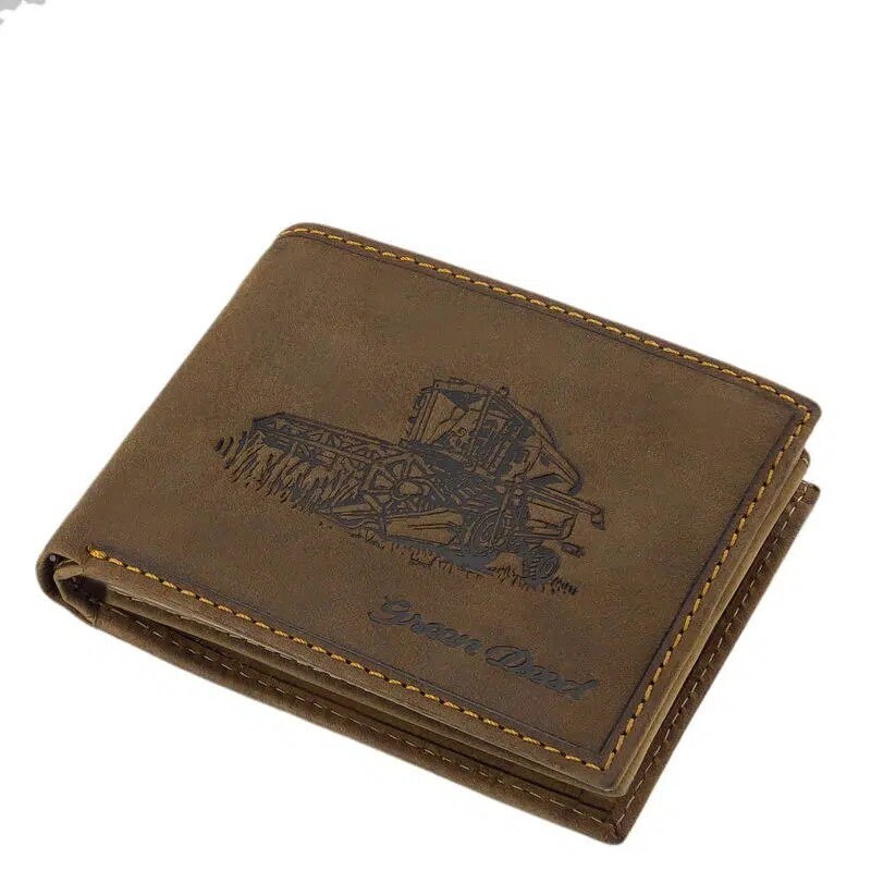 Real Leather, Embossed, Bi-fold Wallet, Harvester, Gift for Farmers - Etsy
