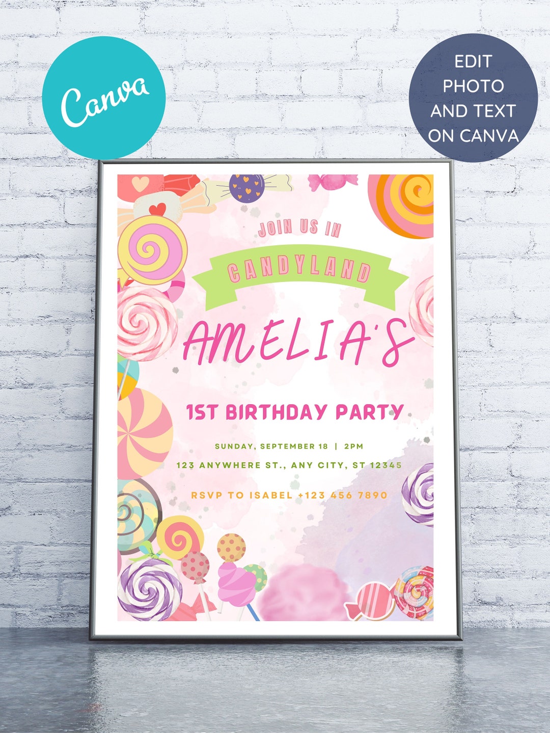 Editable Birthday Invitation Girls or Boys Printable Digital Instant ...
