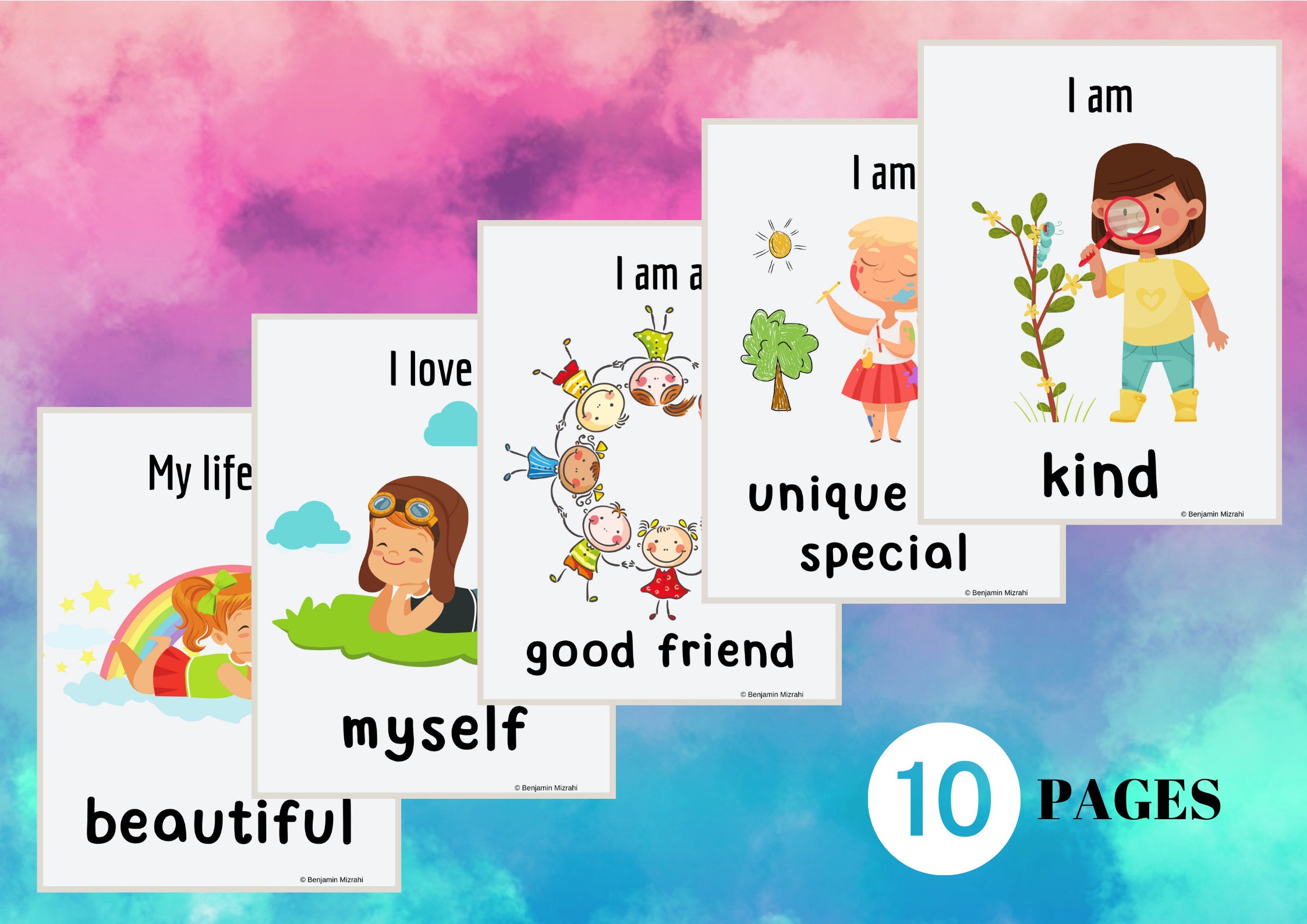 10 Affirmation Cards for Children Strengthen Beliefs, Self-confidence ...