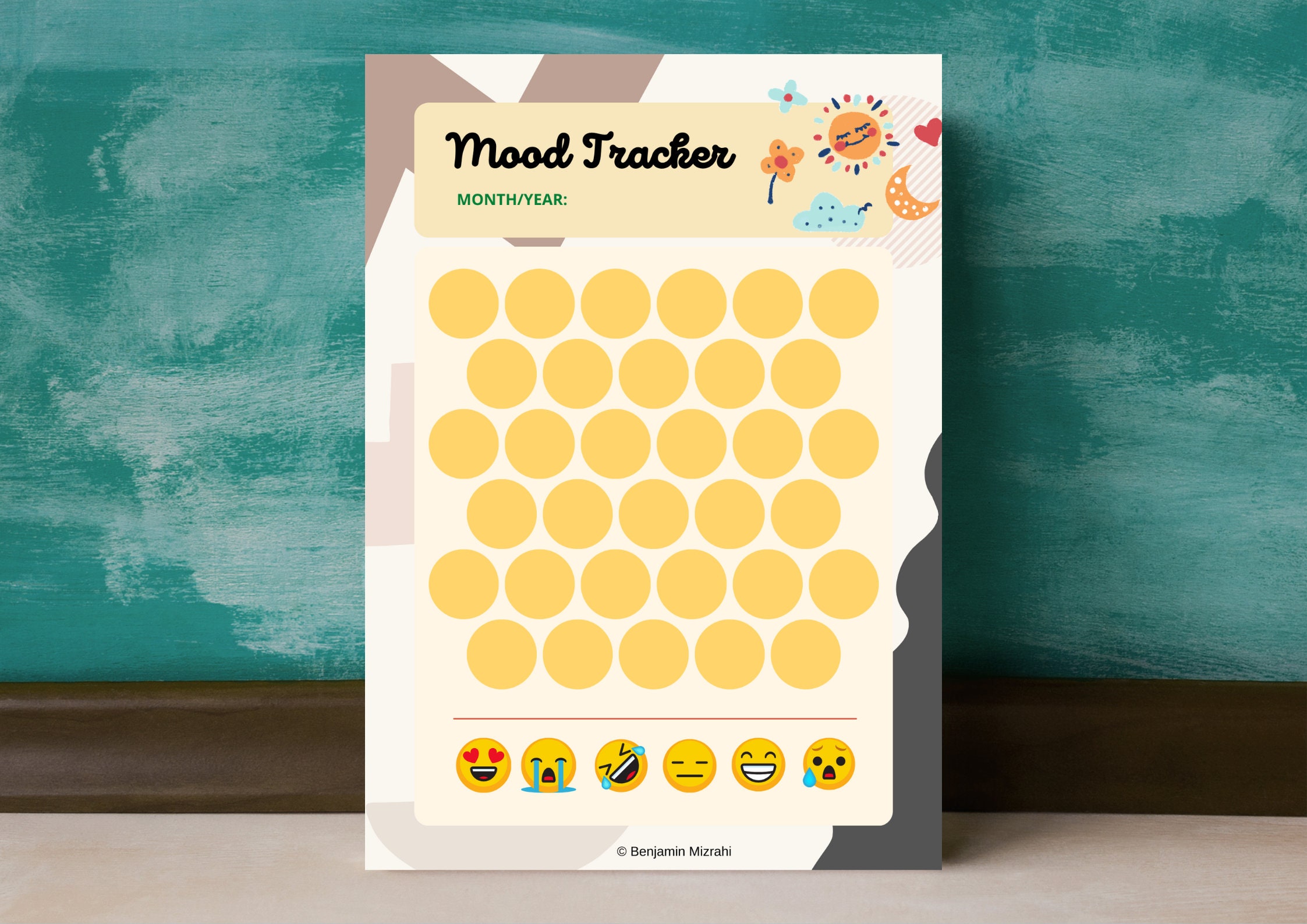 Mood Tracker Printable Kit, Monthly Mood Log, Circular Mood Chart, Mood ...