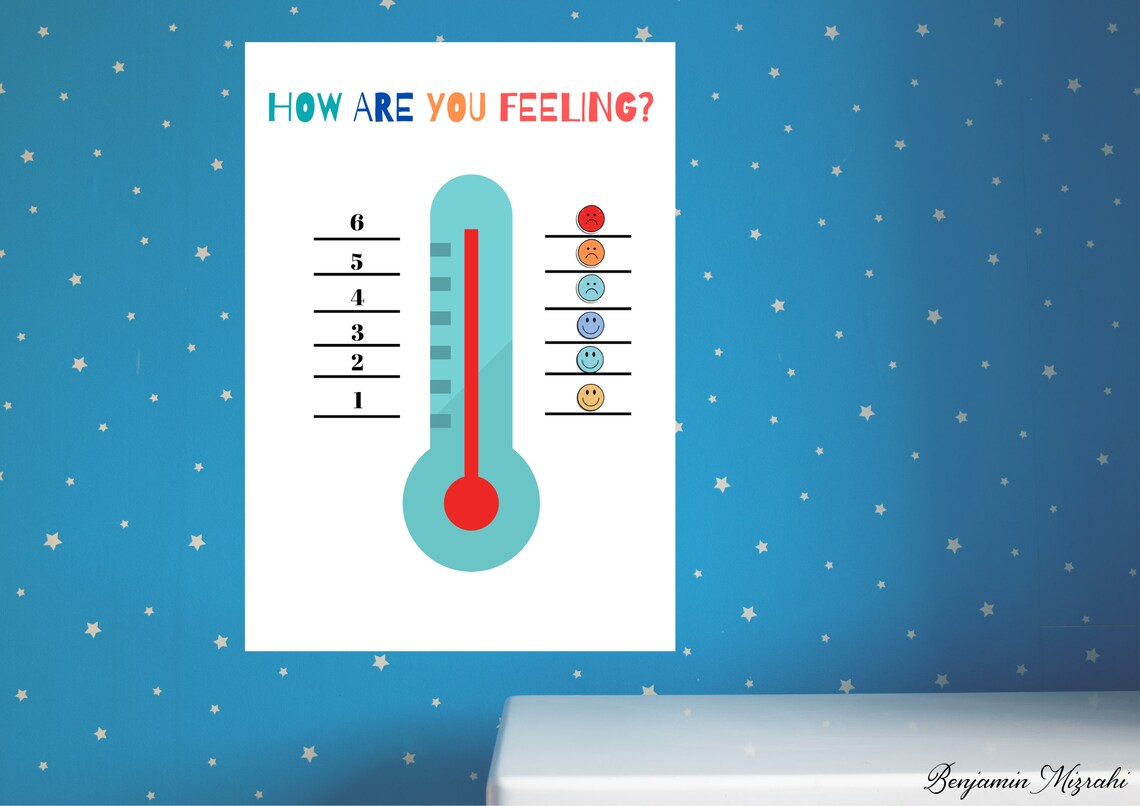 How Are You Feeling Thermometer Poster My Emotions Poster - Etsy